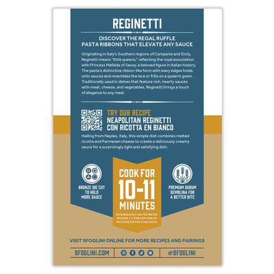 Reginetti Pasta - Organic Grain Pasta - Sfoglini